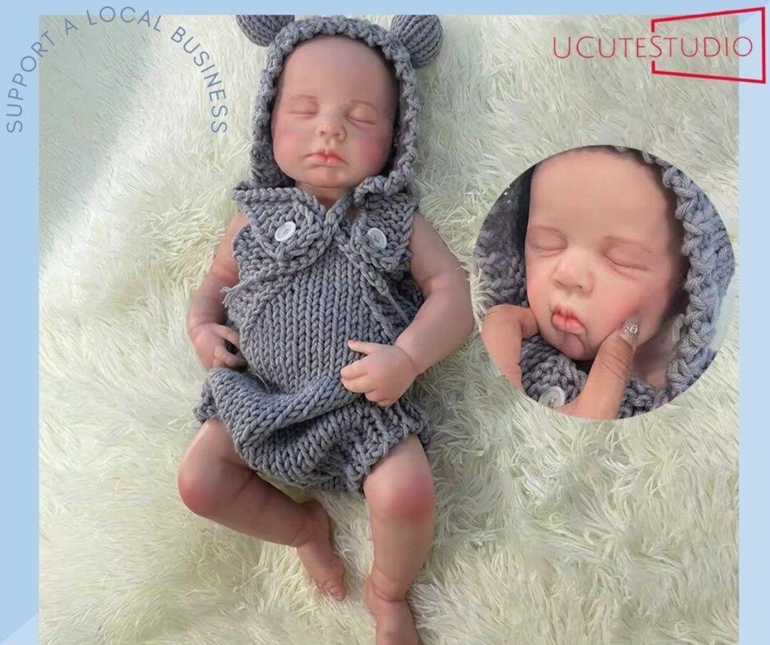 Lifelike 20-inch Platinum Silicone Newborn Sleepy Doll – Soft Solid ...