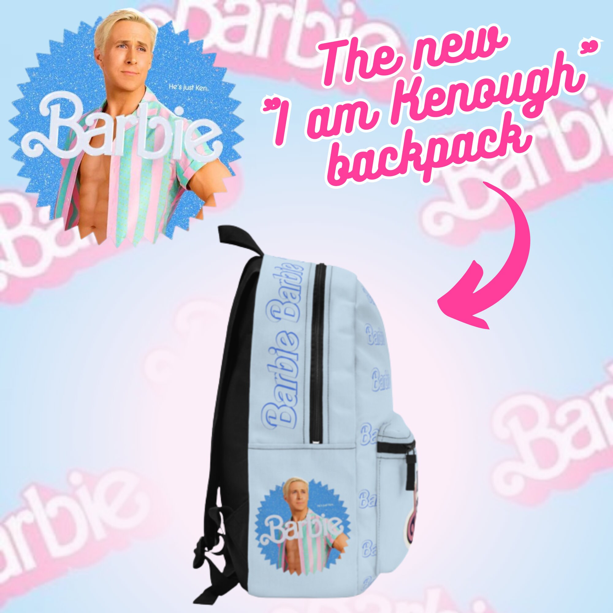 I Am Kenough Backpack, Barbie The Movie Backpack Progettato E Venduto ...