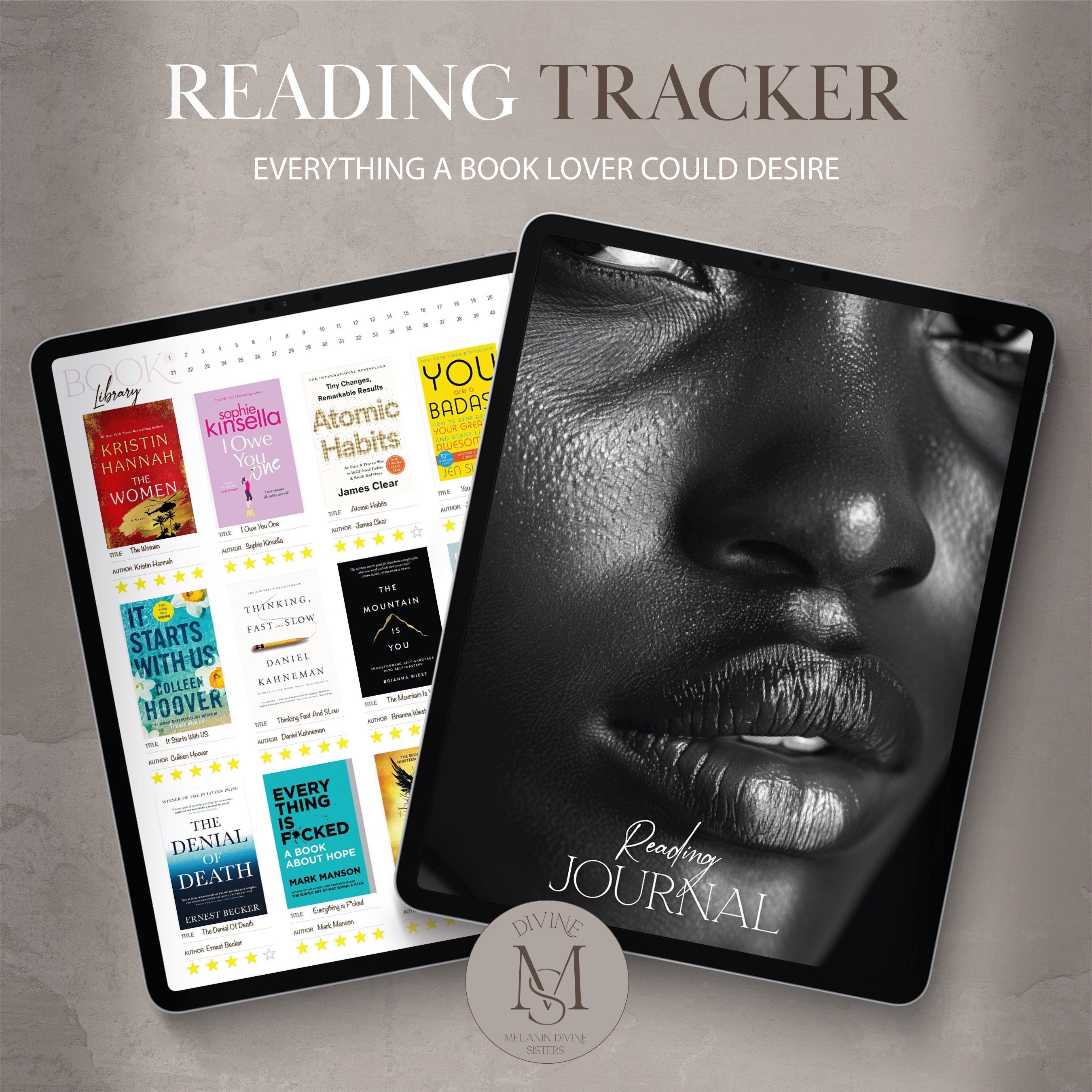 Reading Tracker Digital Reading Journal for Book Lovers for Goodnotes ...