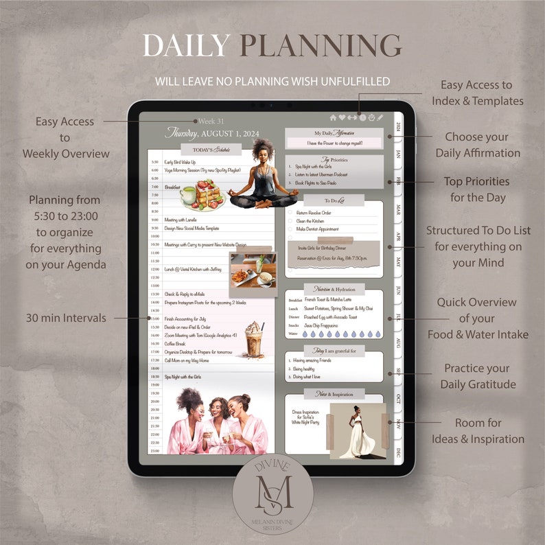 2024 BLACK GIRL Planner 2024 Digital Planner Black Girl Life Planner ...