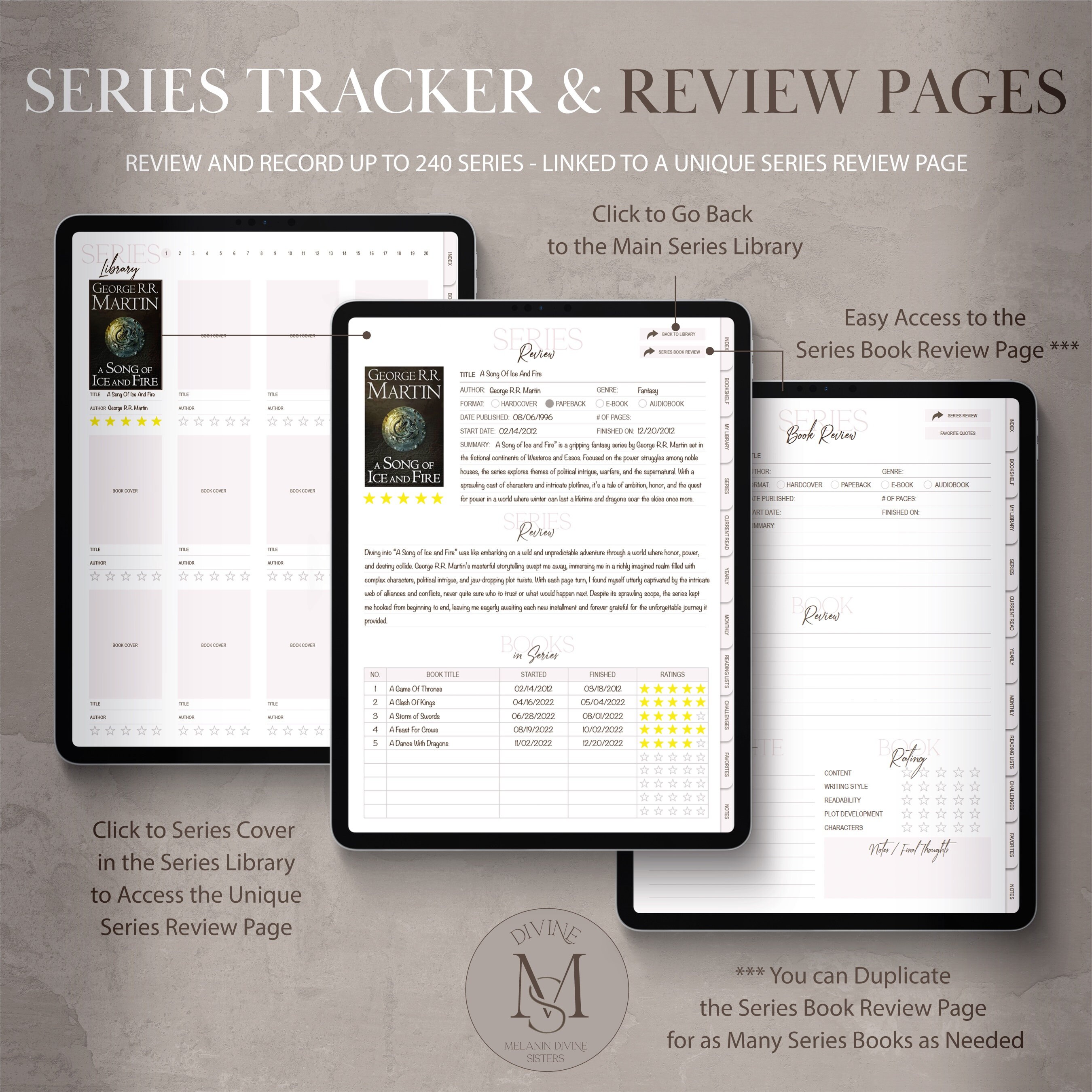 Reading Tracker Digital Reading Journal for Book Lovers for Goodnotes ...