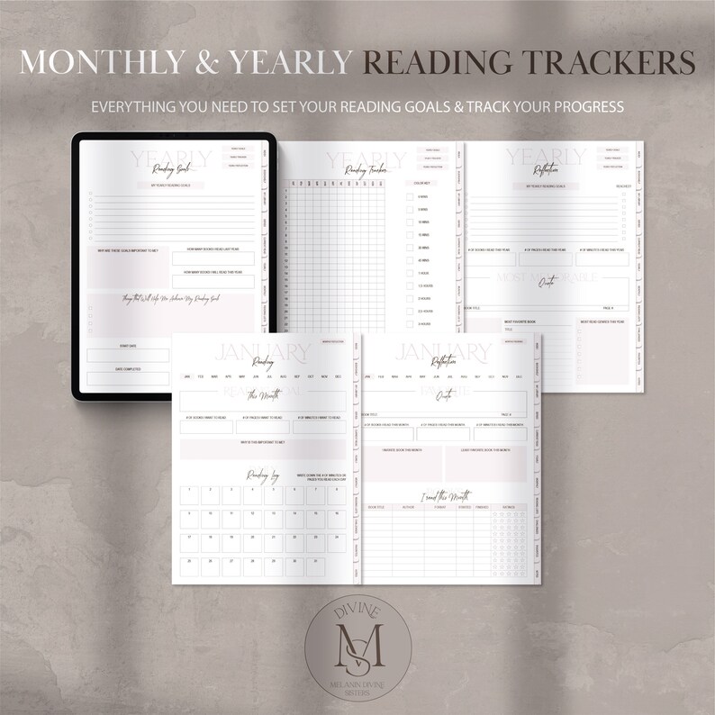 Reading Tracker Digital Reading Journal for Book Lovers for Goodnotes ...