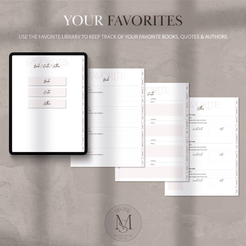 Reading Tracker Digital Reading Journal for Book Lovers for Goodnotes ...