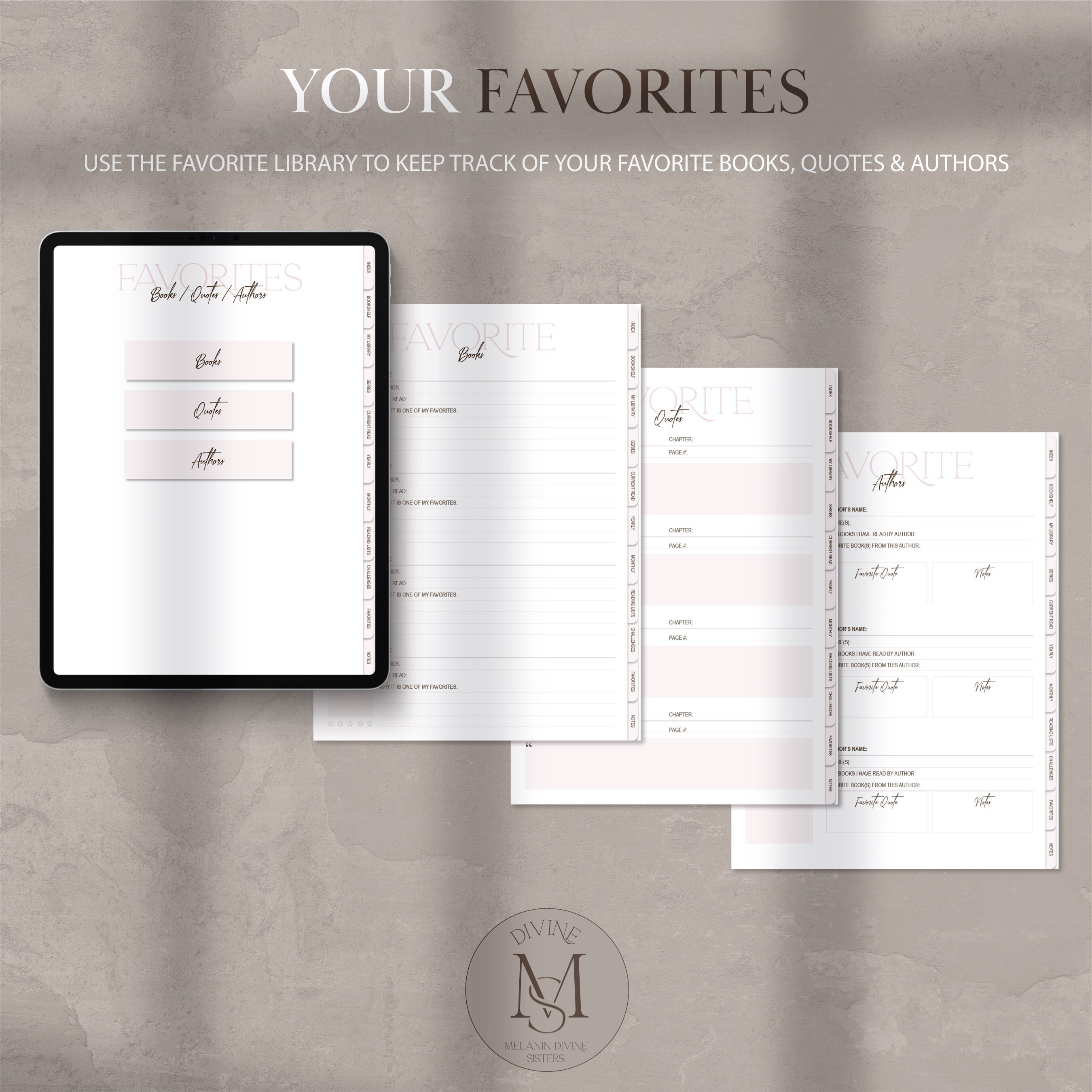 Reading Tracker Digital Reading Journal for Book Lovers for Goodnotes ...