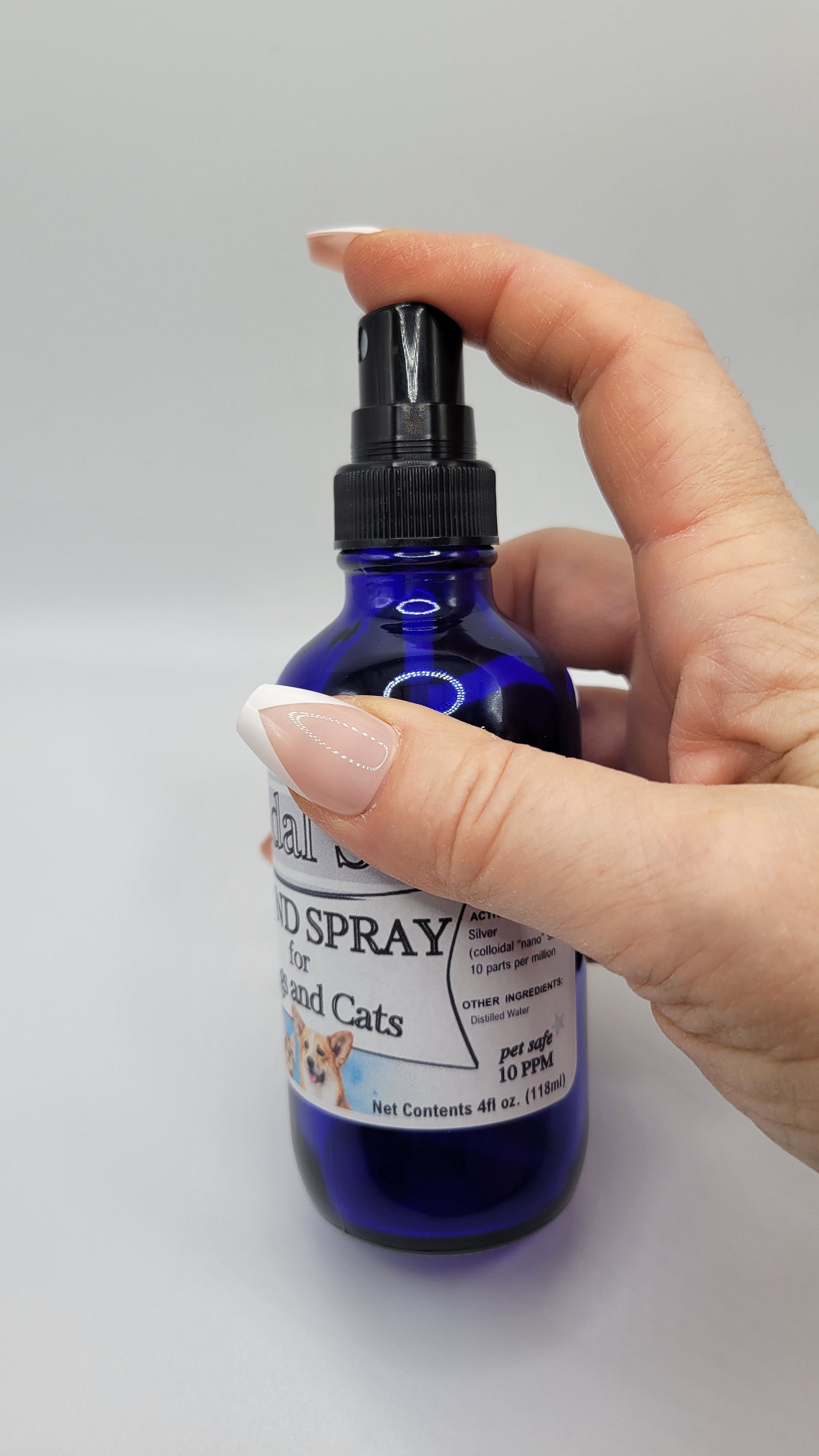 Colloidal Silver Spray for Dogs & Cats - 10 PPM, 4 Oz Glass Bottle ...