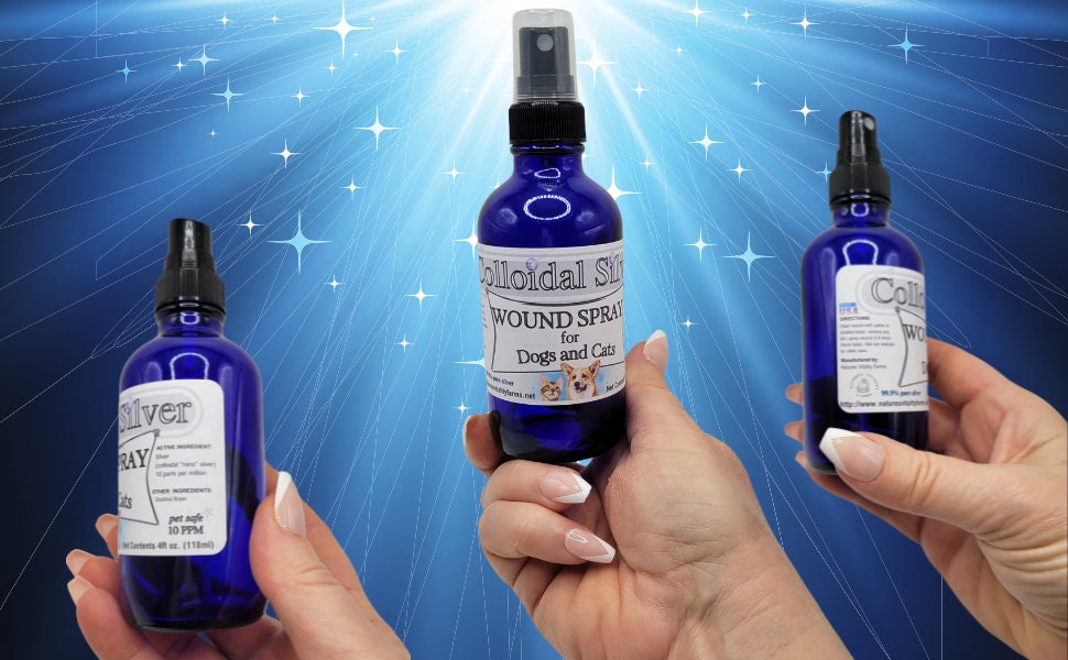 Colloidal Silver Spray for Dogs & Cats - 10 PPM, 4 Oz Glass Bottle ...
