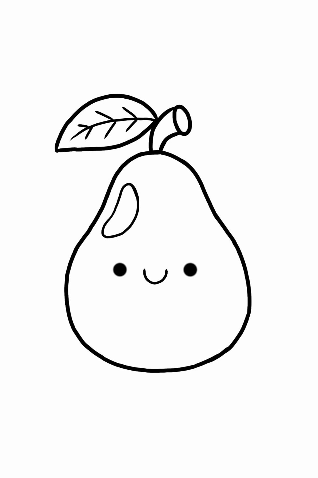 Pear Colouring Page Print,fruit Colouring Page Print,nursery Fruit ...