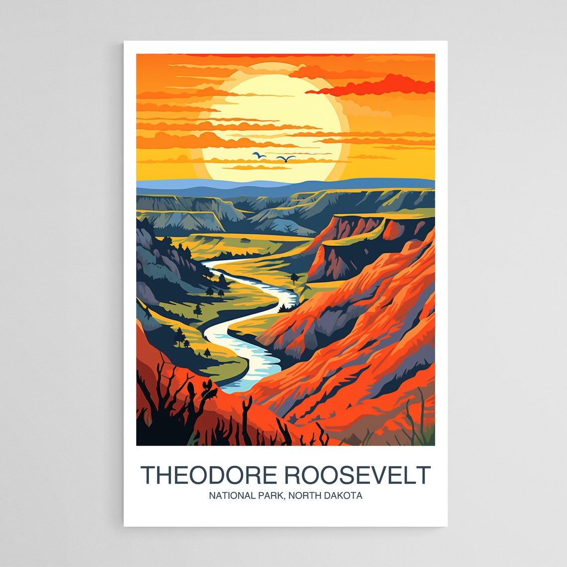 Theodore Roosevelt Park Poster, North Dakota Print, Wall Art, Gift ...