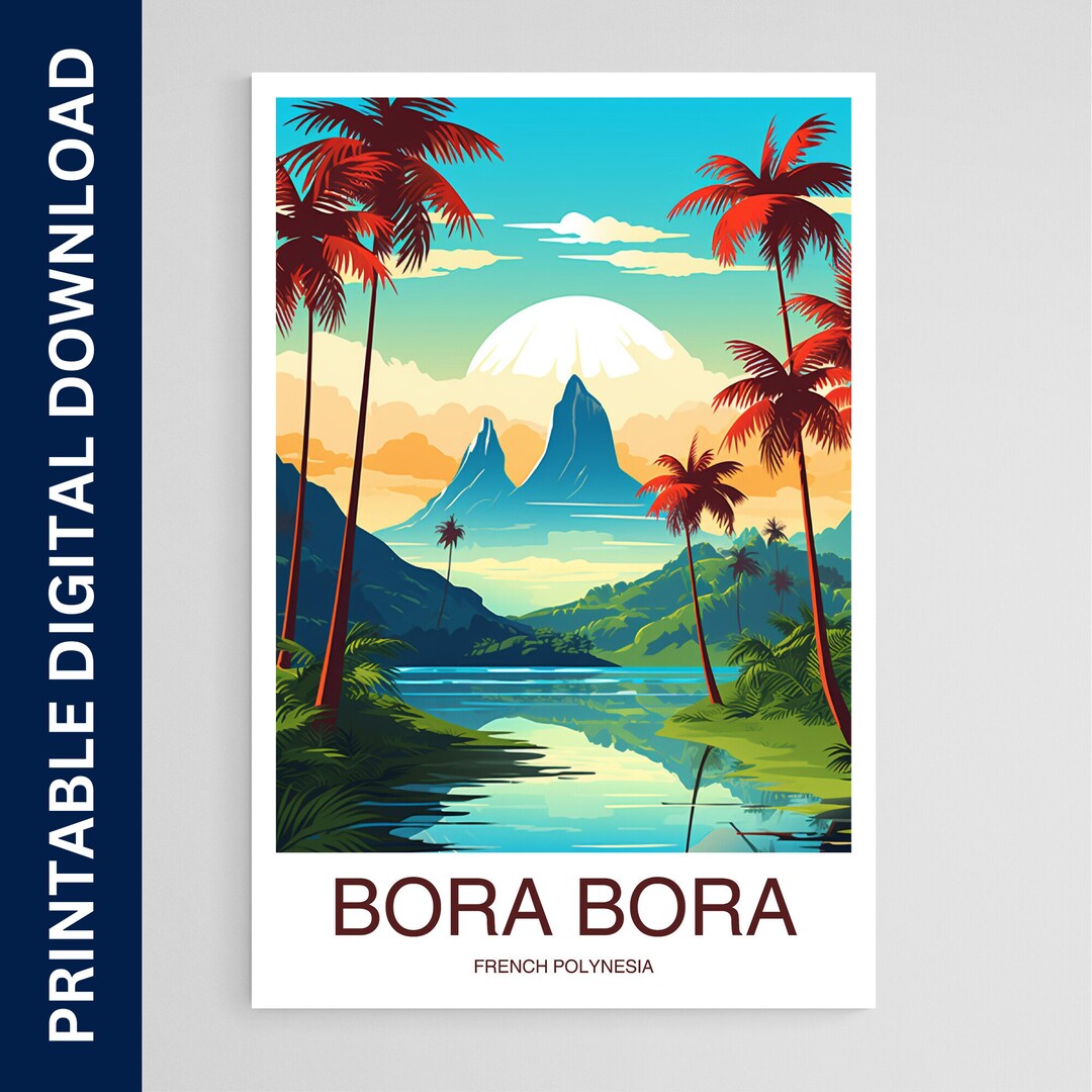 Bora Bora Travel Poster, French Polynesia Art, Artwork, Gift, Poster ...