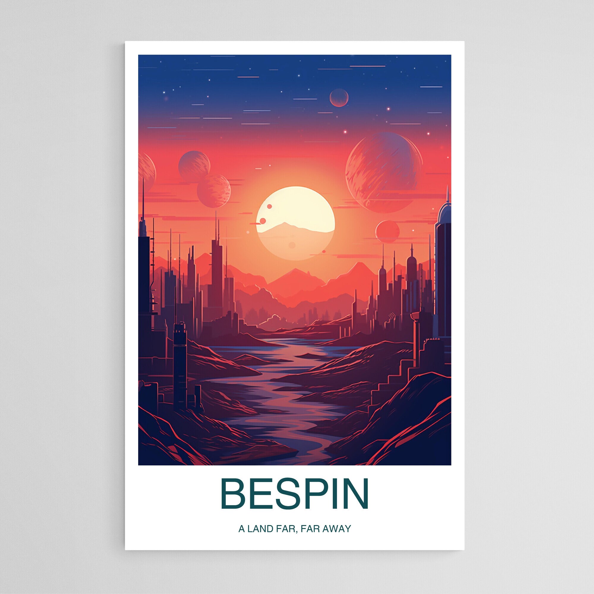 Bespin Travel Print Wall Art, A Land Far Far Away, Travel Poster ...
