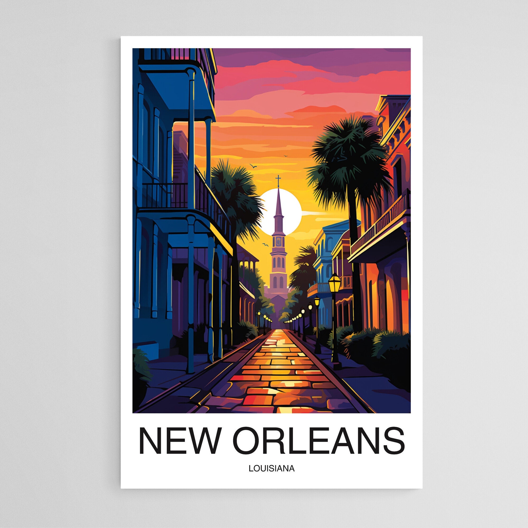 New Orleans Travel Poster, Louisiana Art, Artwork, Gift, Poster, Print ...