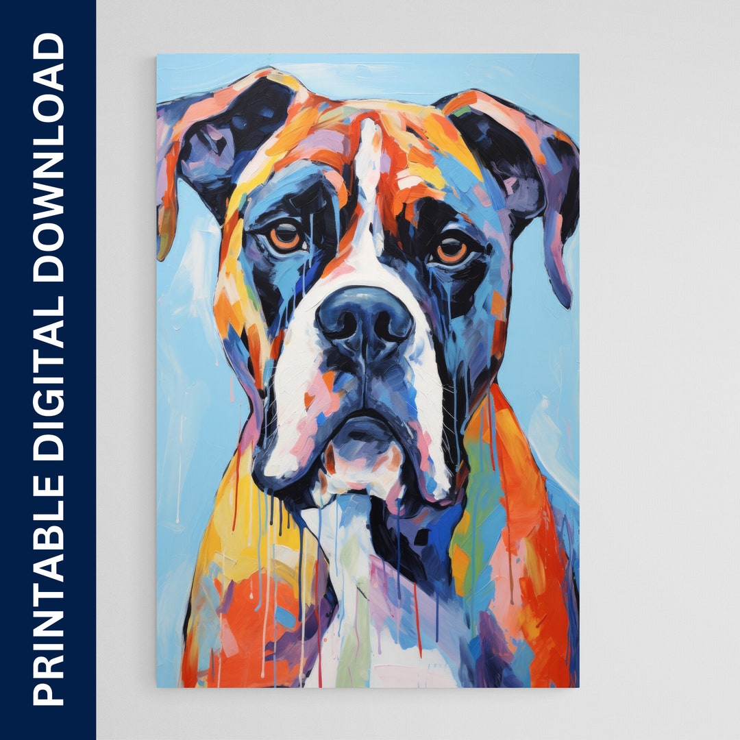 Boxer Dog Poster, Dog Art, Artwork, Gift, Poster, Print, Wall Art, Home ...
