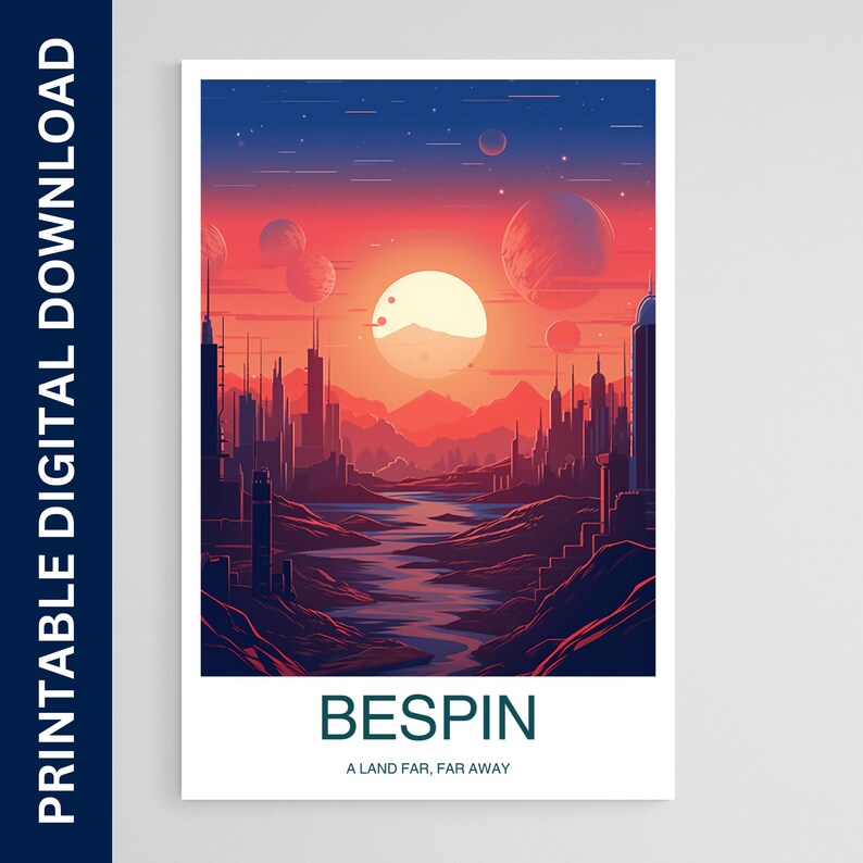Bespin Travel Print Wall Art, A Land Far Far Away, Travel Poster ...