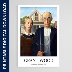 Wood Museum Poster, American Gothic Art, Artwork, Gift, Poster, Print ...