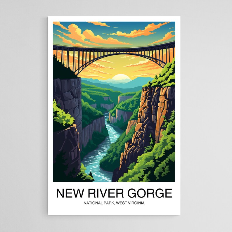 New River Gorge National Park Poster, West Virgina Print, Wall Art ...