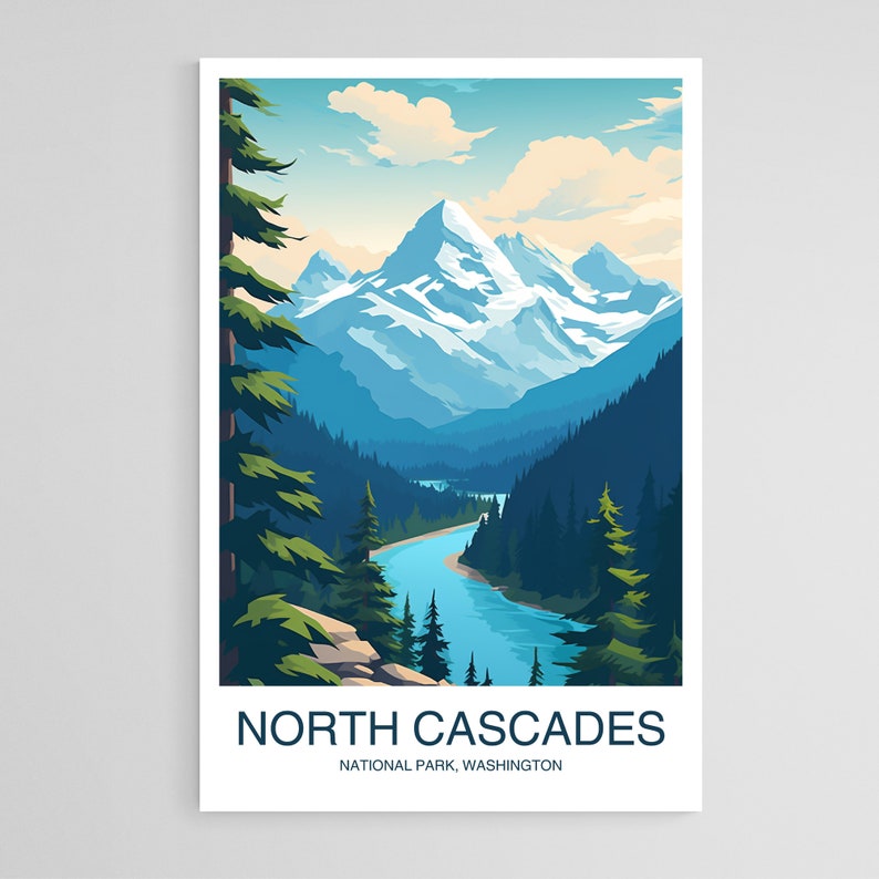 North Cascades National Park Poster, Washington Print, Wall Art, Gift ...