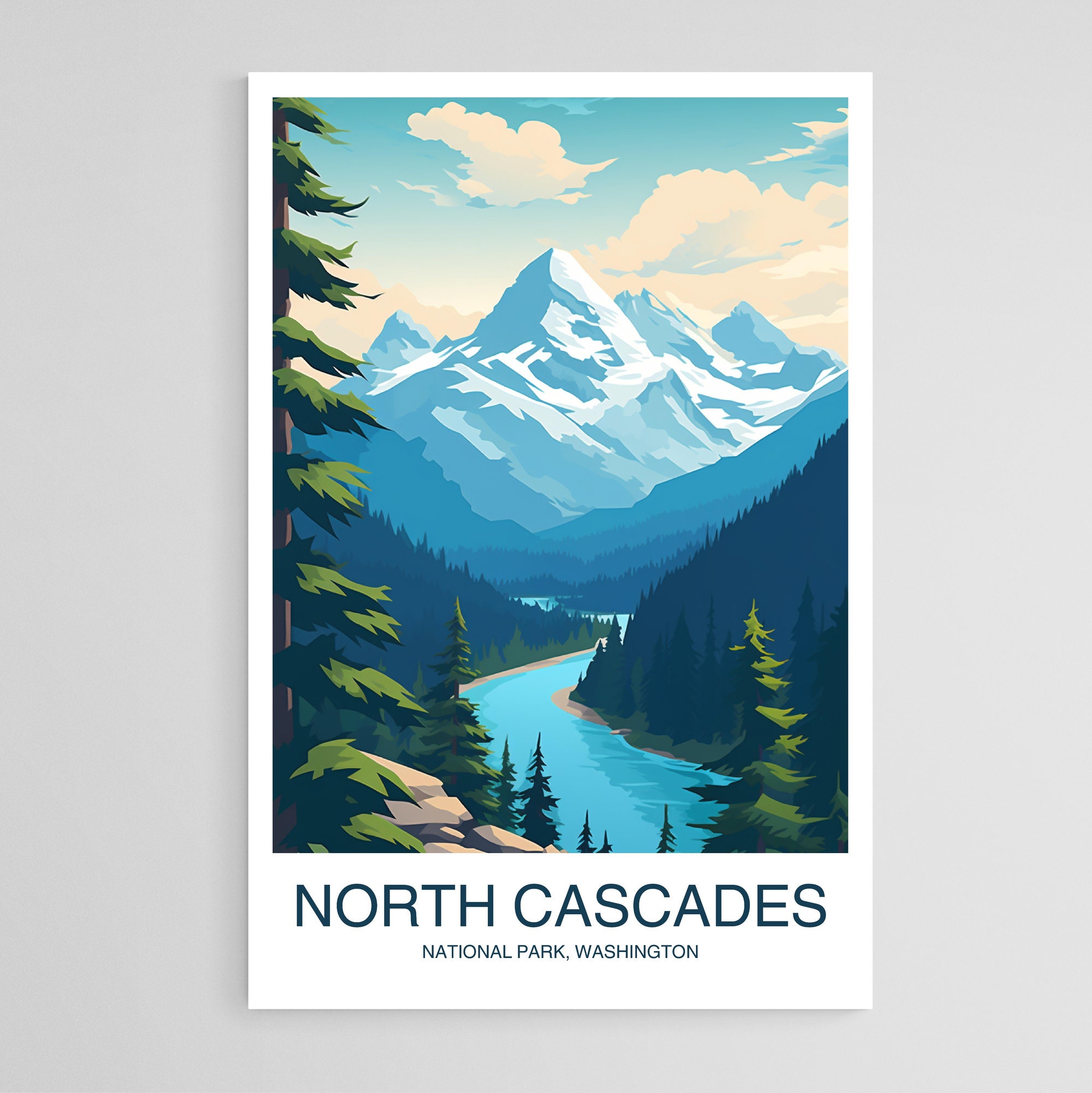 North Cascades National Park Poster, Washington Print, Wall Art, Gift ...