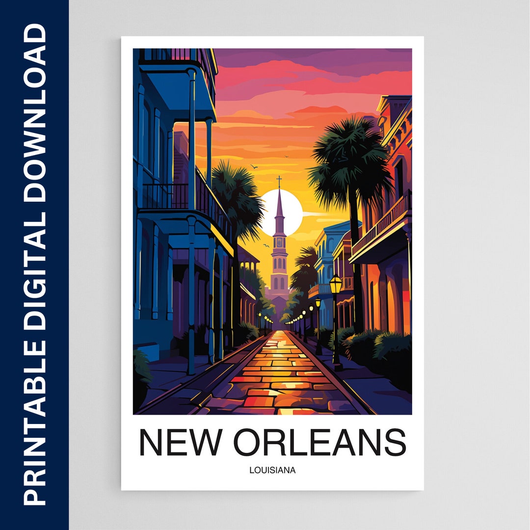 New Orleans Travel Poster, Louisiana Art, Artwork, Gift, Poster, Print ...