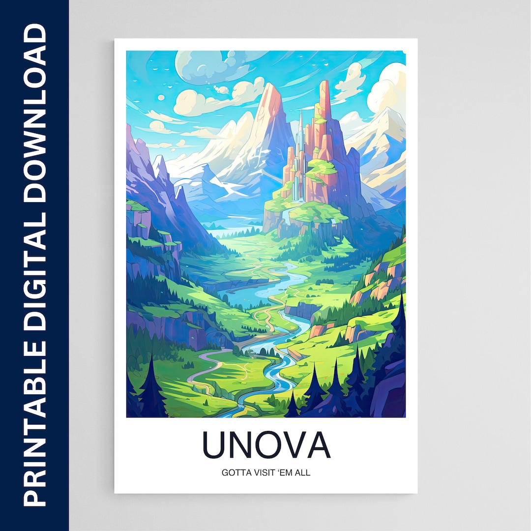 Unova Travel Poster, Space Art, Artwork, Gift, Poster, Print, Wall Art, Home Décor, Digital ...