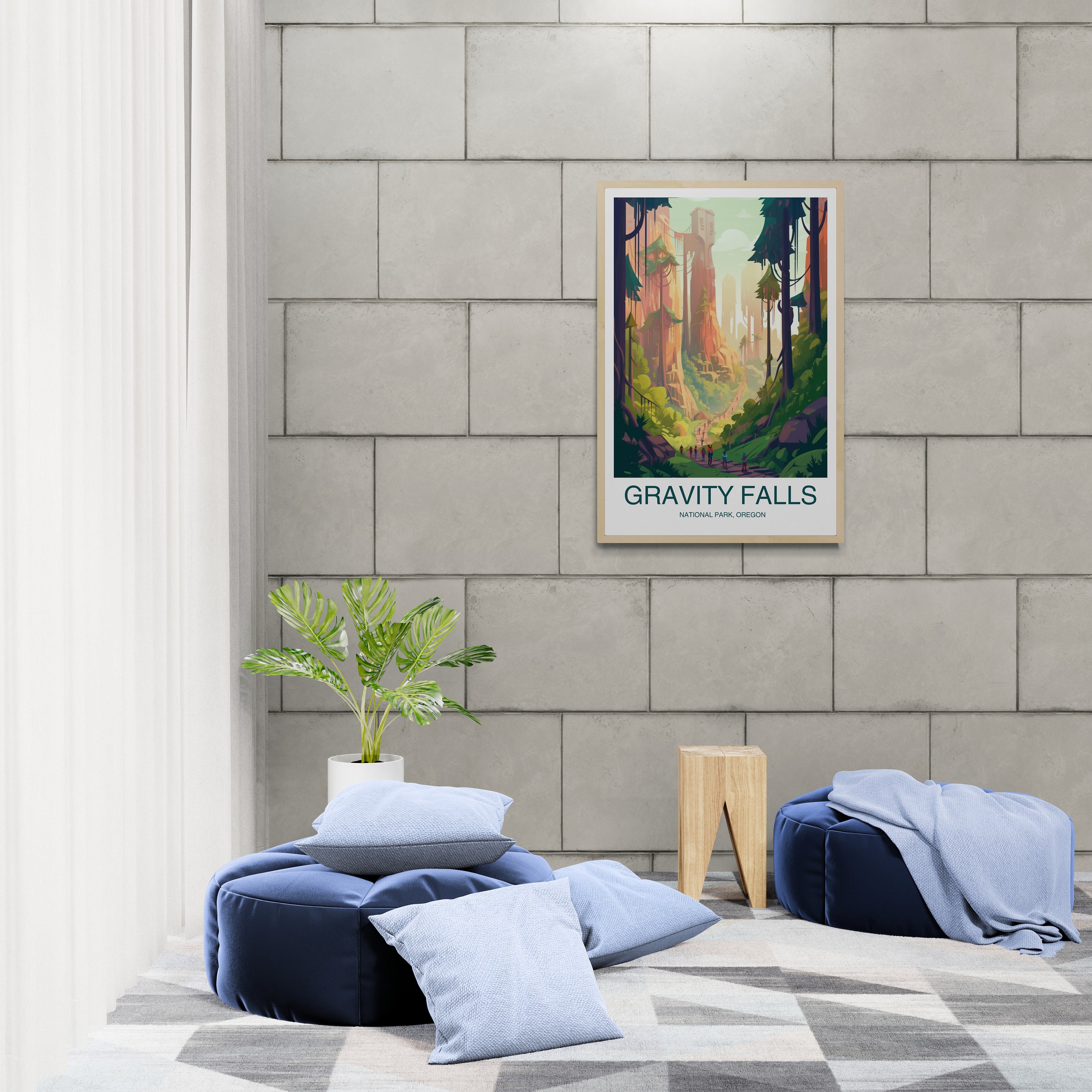 Gravity Falls National Park Poster, National Park Print, Vintage Poster ...