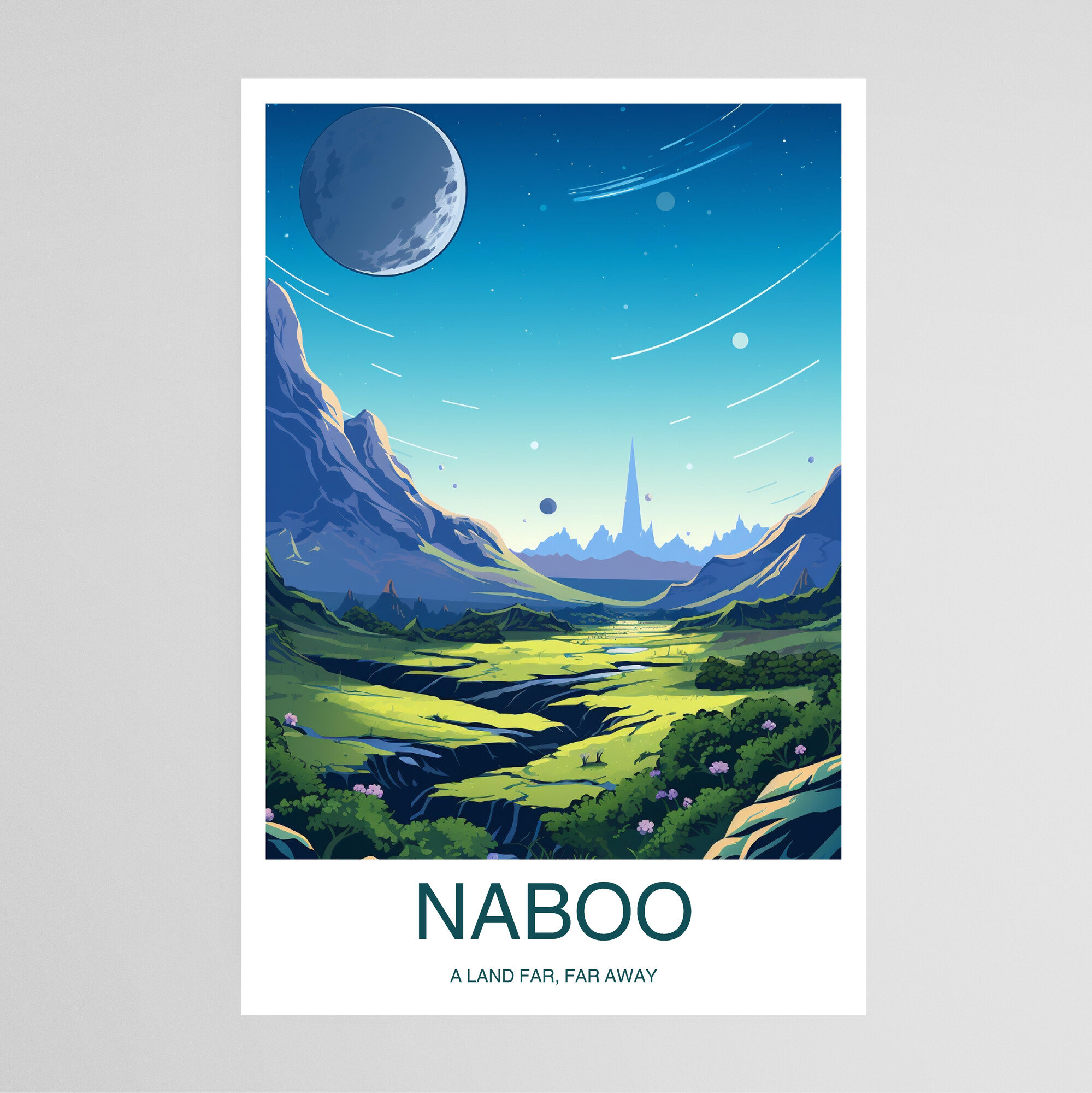 Naboo Travel Print Wall Art, A Land Far Far Away, Travel Poster, Travel ...