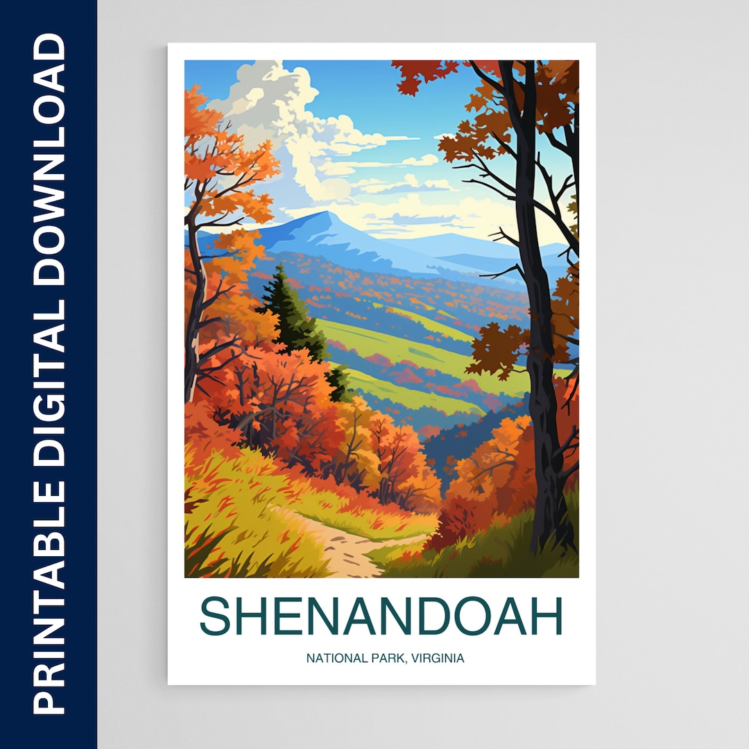 Shenandoah National Park Poster, National Park Print, Vintage Poster ...