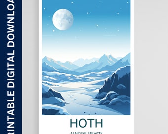 Hoth, Travel Poster, Star Wars, Printable Wall Art, Digital Download ...