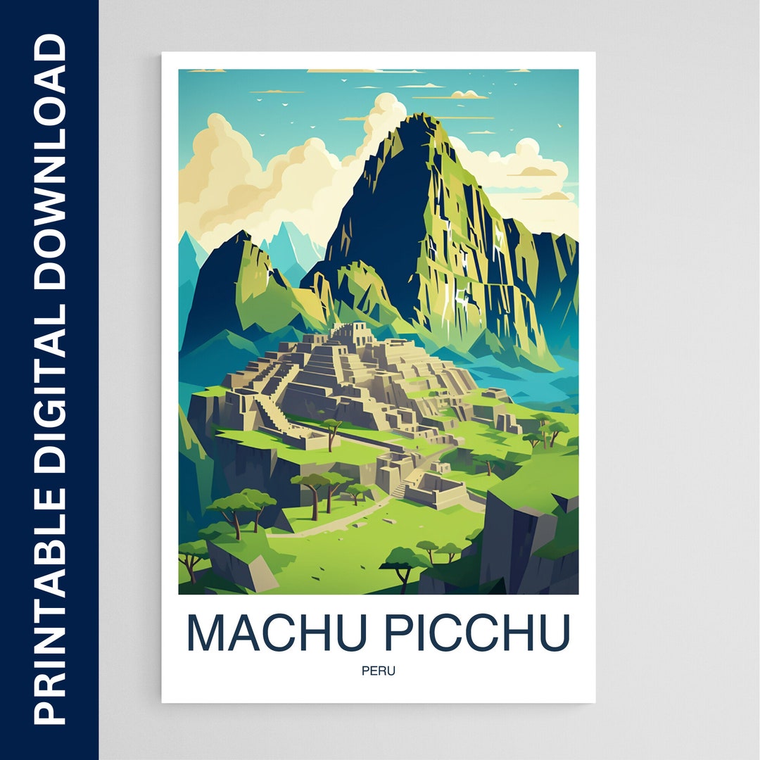 Machu Picchu Travel Poster, Peru Art, Artwork, Gift, Poster, Print ...
