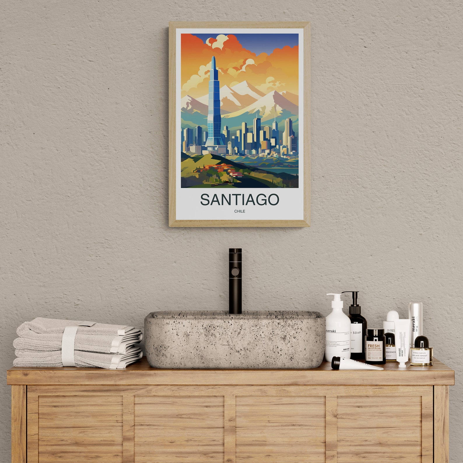Santiago Travel Poster, Chile Art, Artwork, Gift, Poster, Print, Wall ...