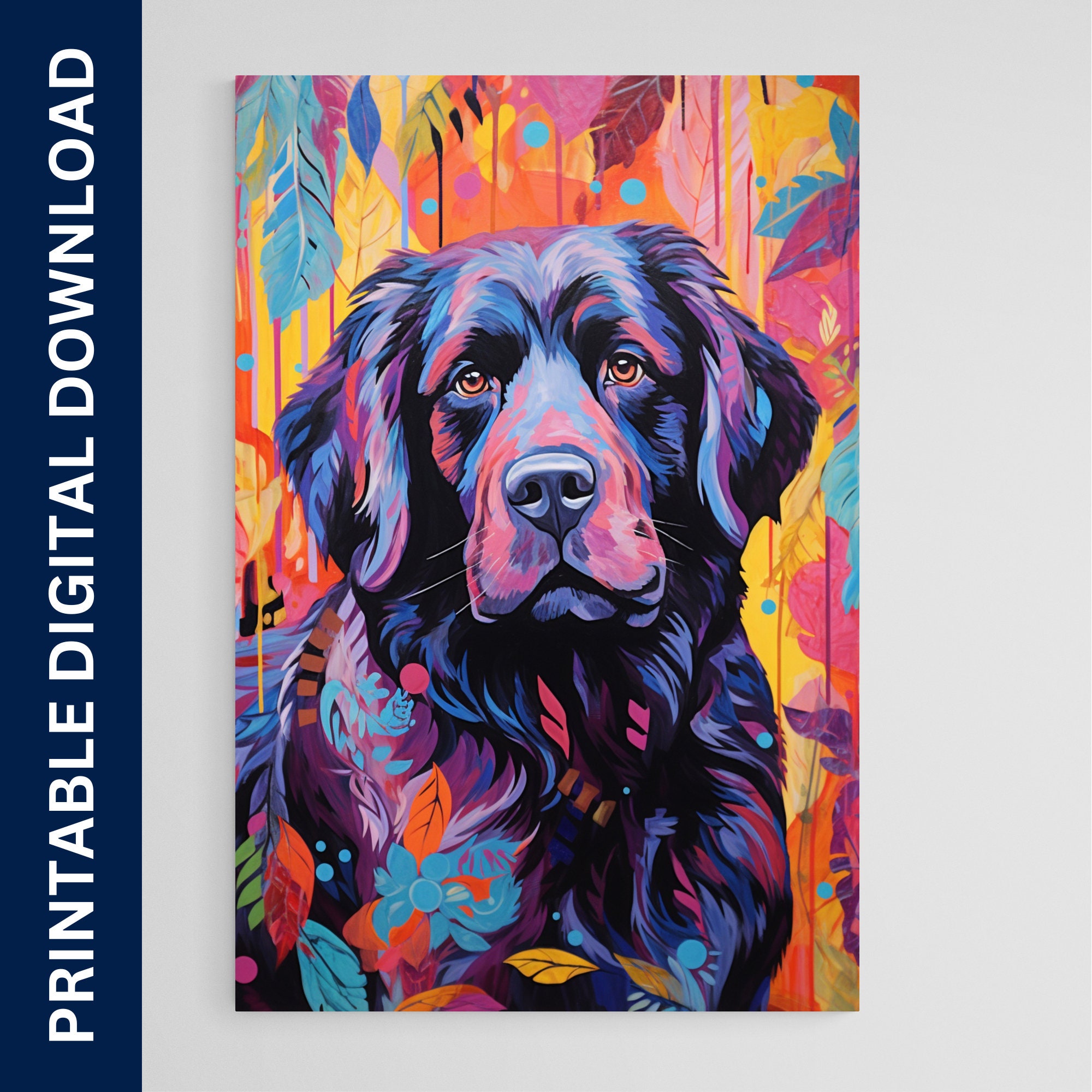Newfoundland Dog Poster, Dog Art, Artwork, Gift, Poster, Print, Wall ...
