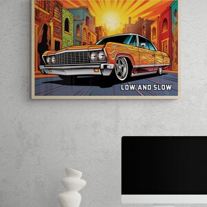 Lowrider Poster, Low and Slow, Car Enthusiast, Printable Wall Art ...