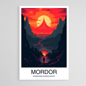 Mordor Travel Print, Wall Art Middle of Earth Wall Hanging, Home ...