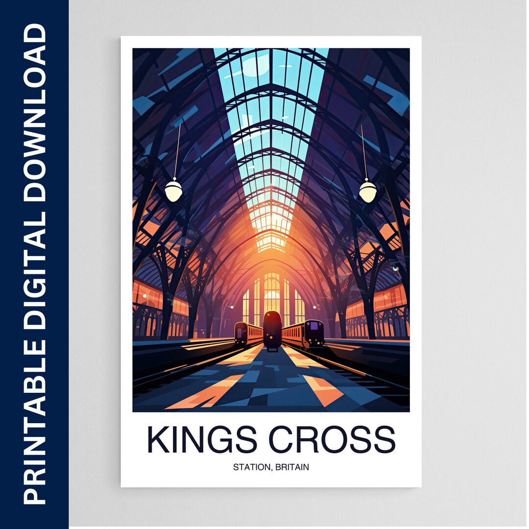 Kings Cross Station Travel Poster, Britain Art, Artwork, Gift, Poster ...