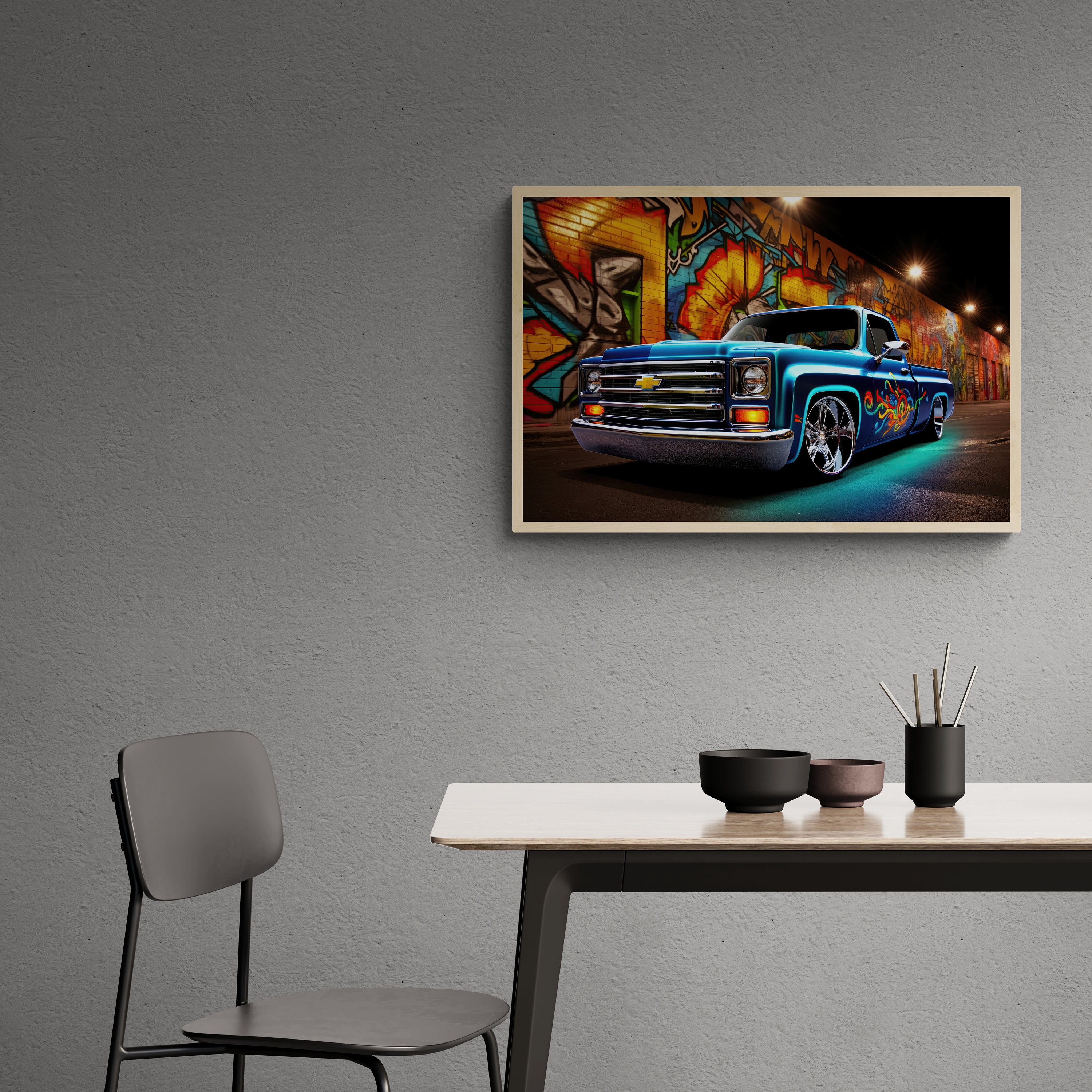 Lowrider Truck Poster, Truck Art, Artwork, Gift, Poster, Print, Wall ...