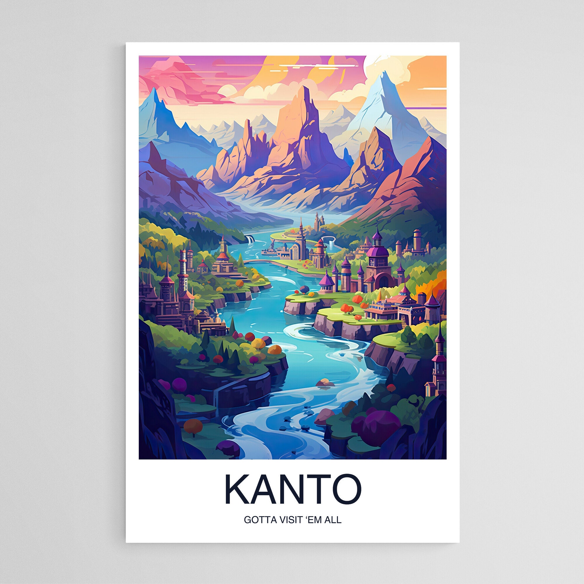 Kanto Travel Poster, Space Art, Artwork, Gift, Poster, Print, Wall Art ...