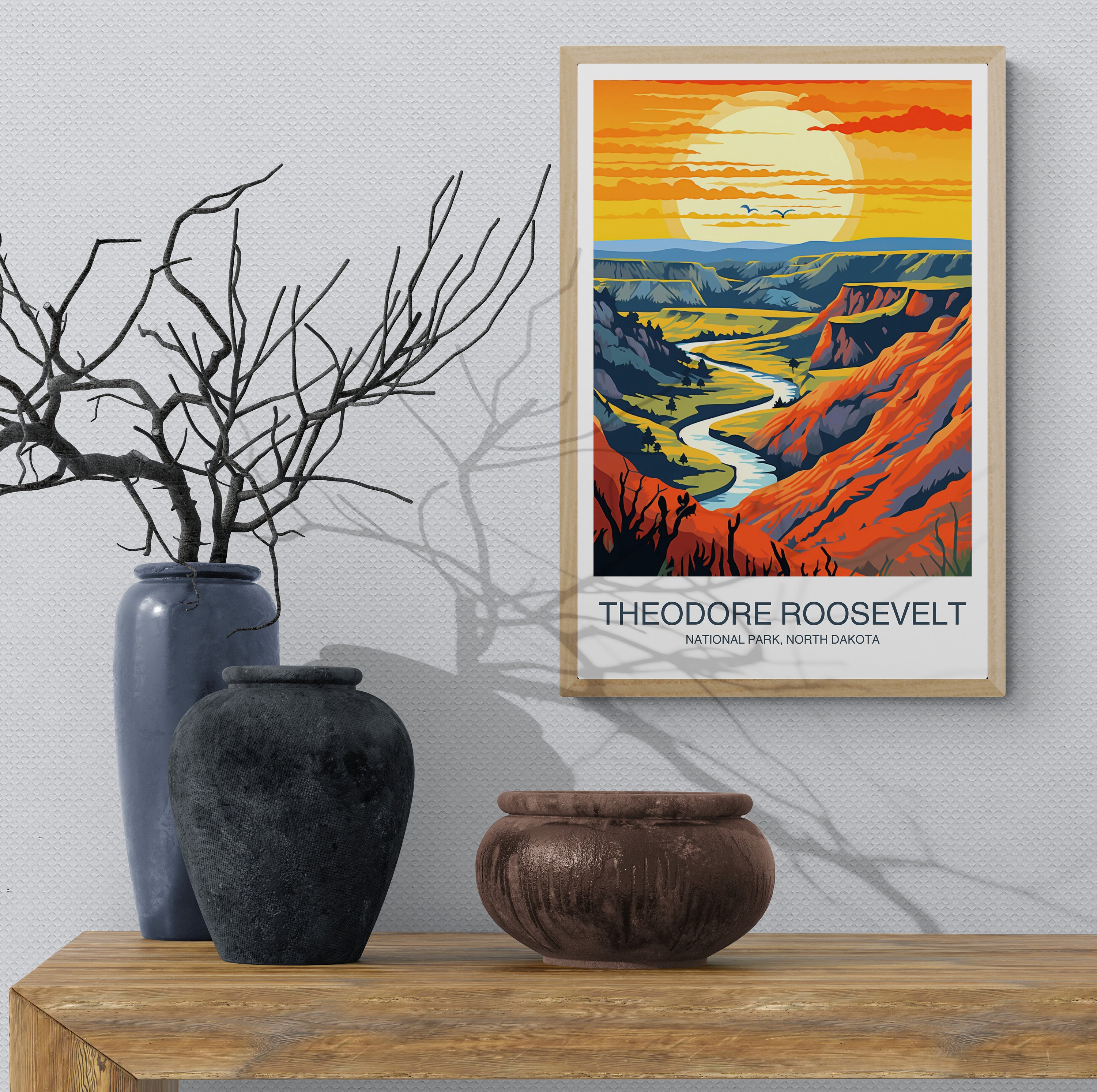 Theodore Roosevelt Park Poster, North Dakota Print, Wall Art, Gift ...