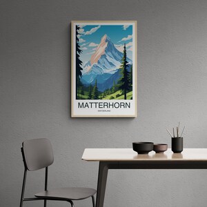 Matterhorn Travel Poster, Switzerland Art, Artwork, Gift, Poster, Print ...