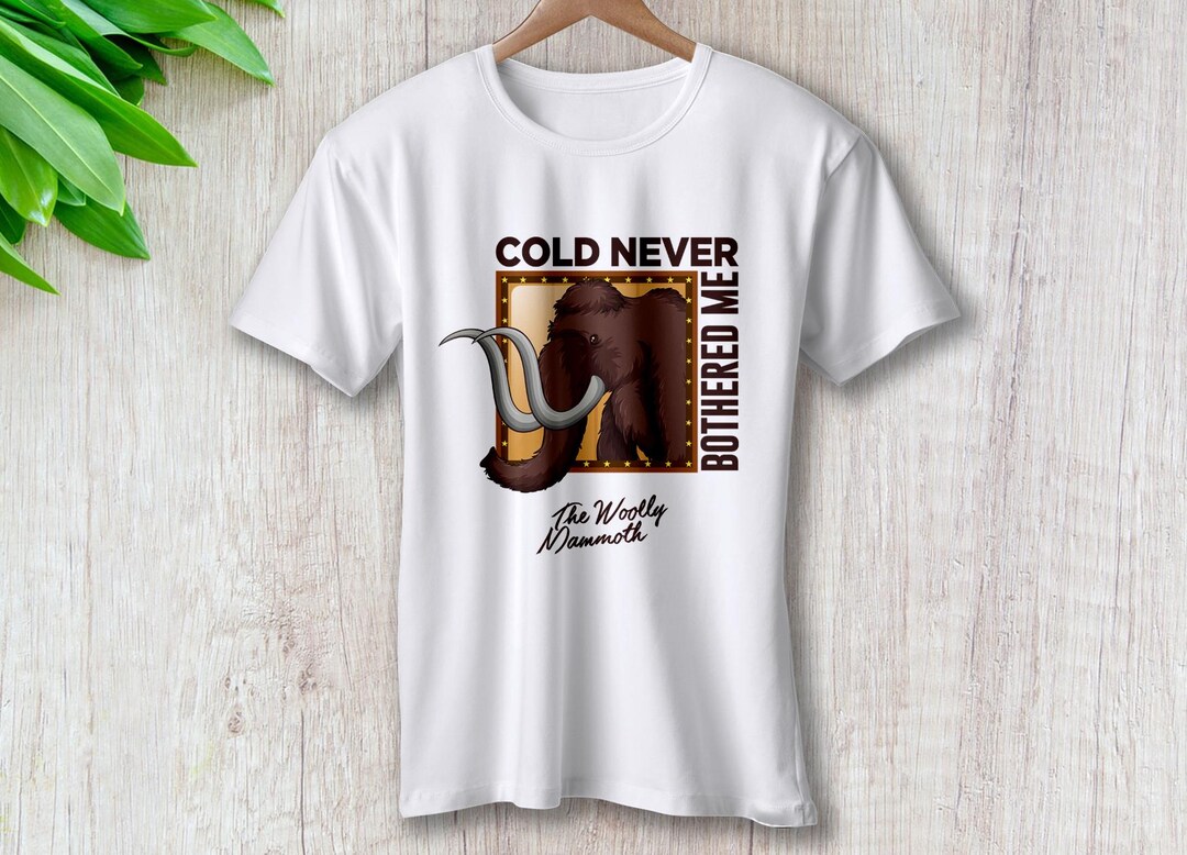 WOOLLY MAMMOTH T-SHIRT - Unique Design of Extinct Mammuthus Primigenius ...