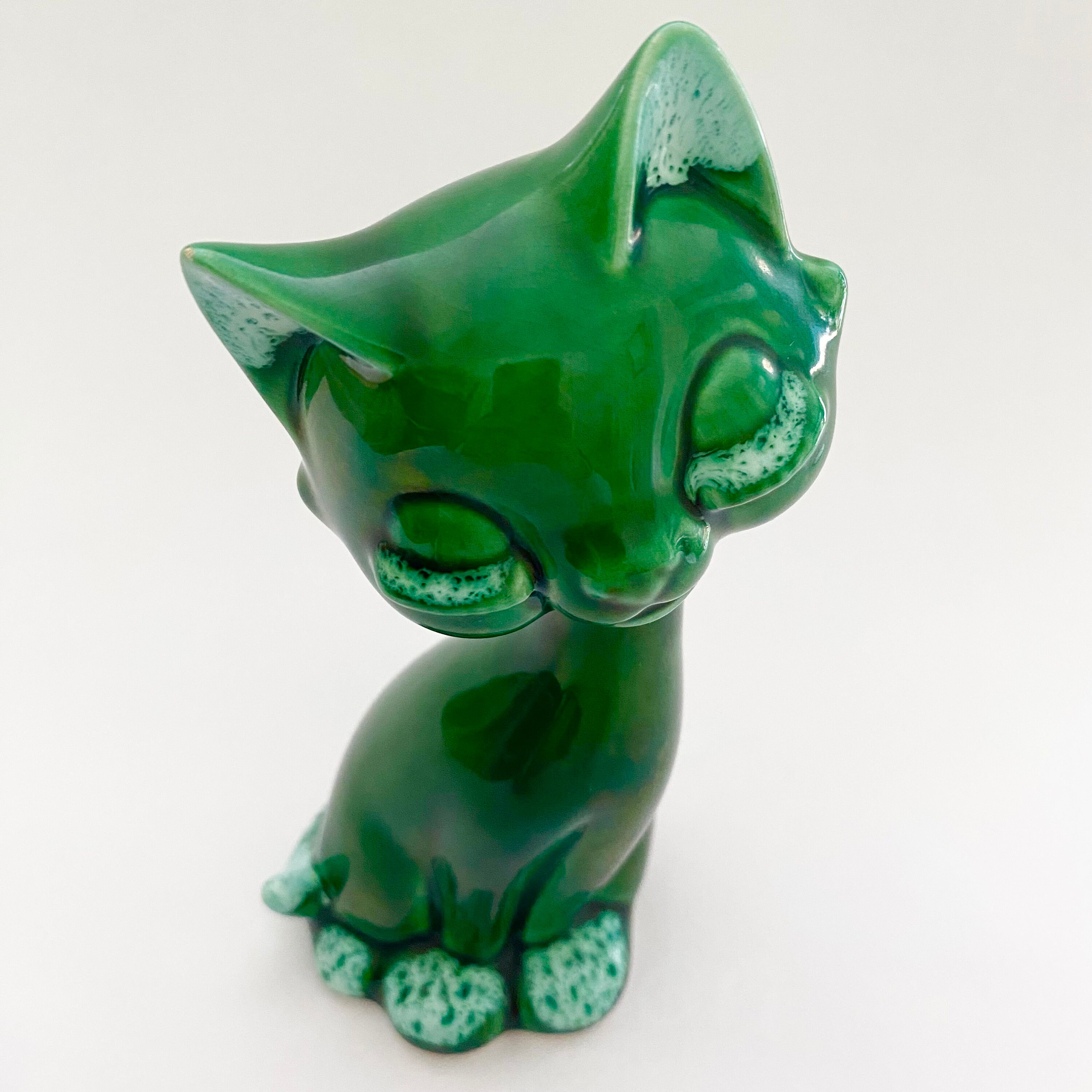 Rare, Green Cat Fosters Studio Pottery Cornwall England - Etsy