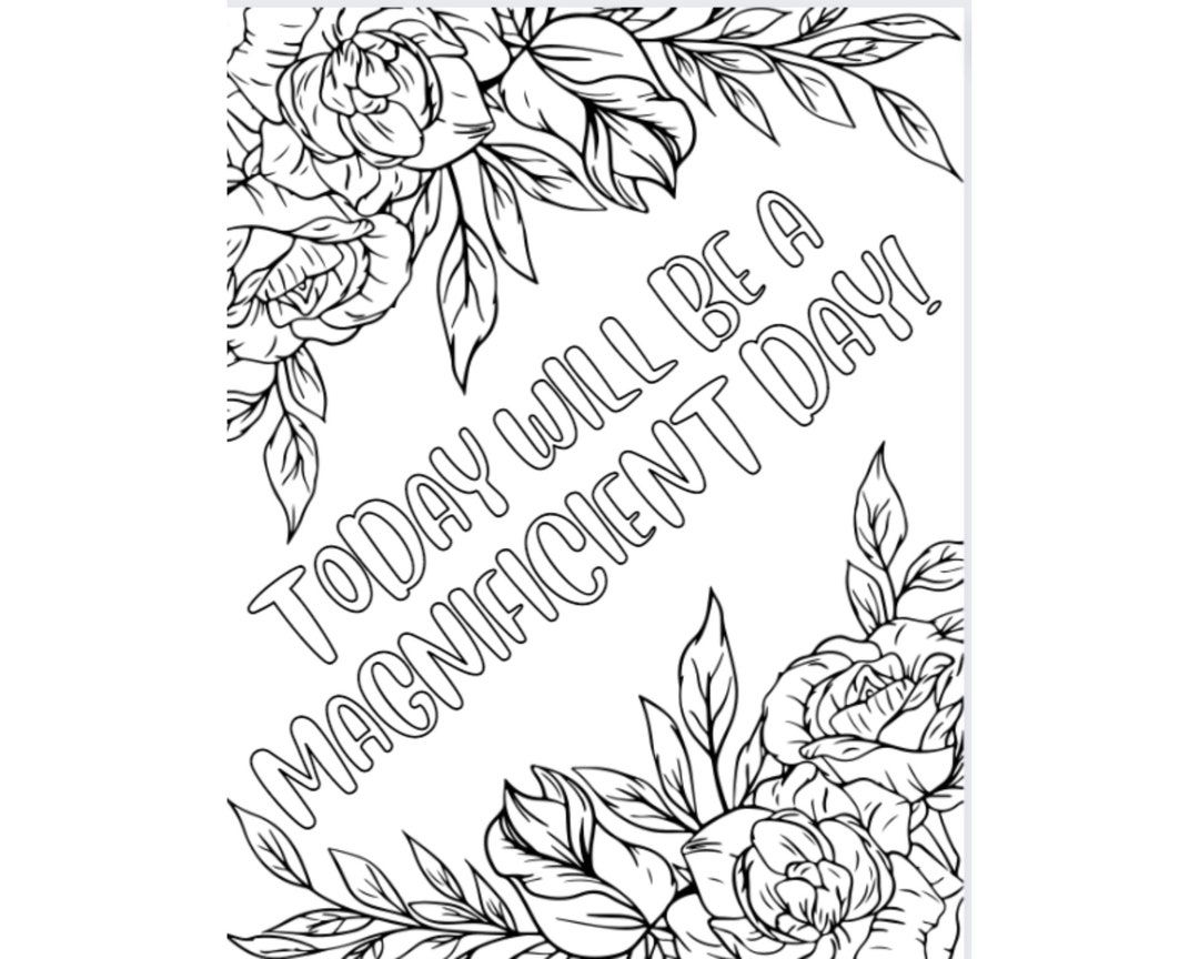 20 Page Flower Coloring Book - Etsy