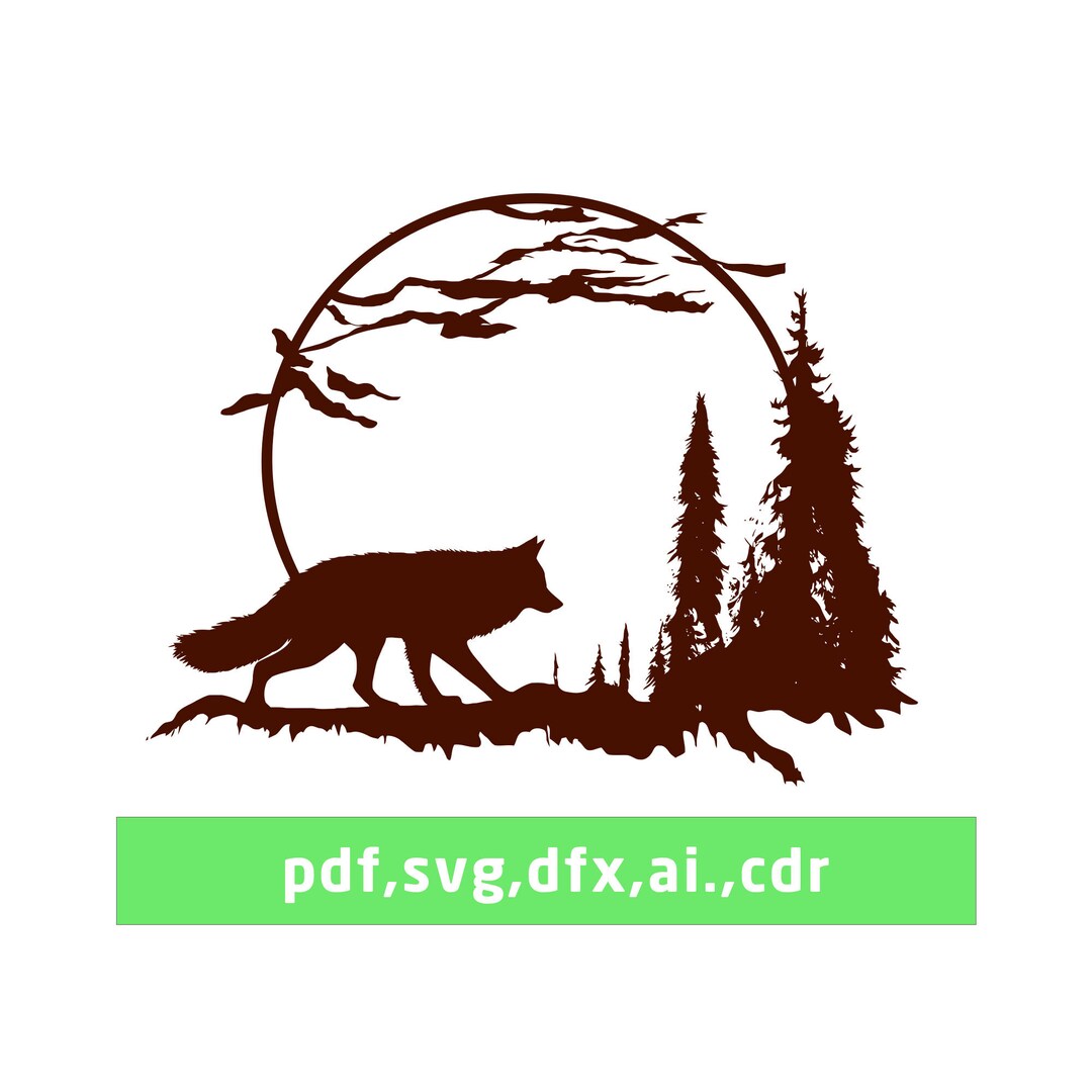 Lobo solo SVG / Siluetas de lobo solo / La silueta de la naturaleza ...