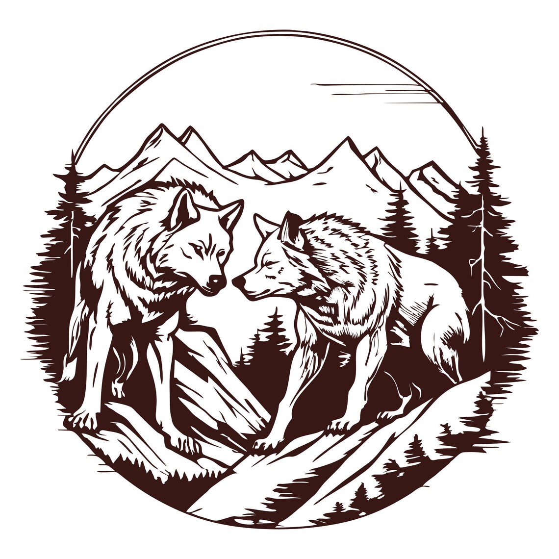 16 Wolf SVG Bundle Wolf Silhouettes the Wild Nature Silhouette Wolf Svg ...