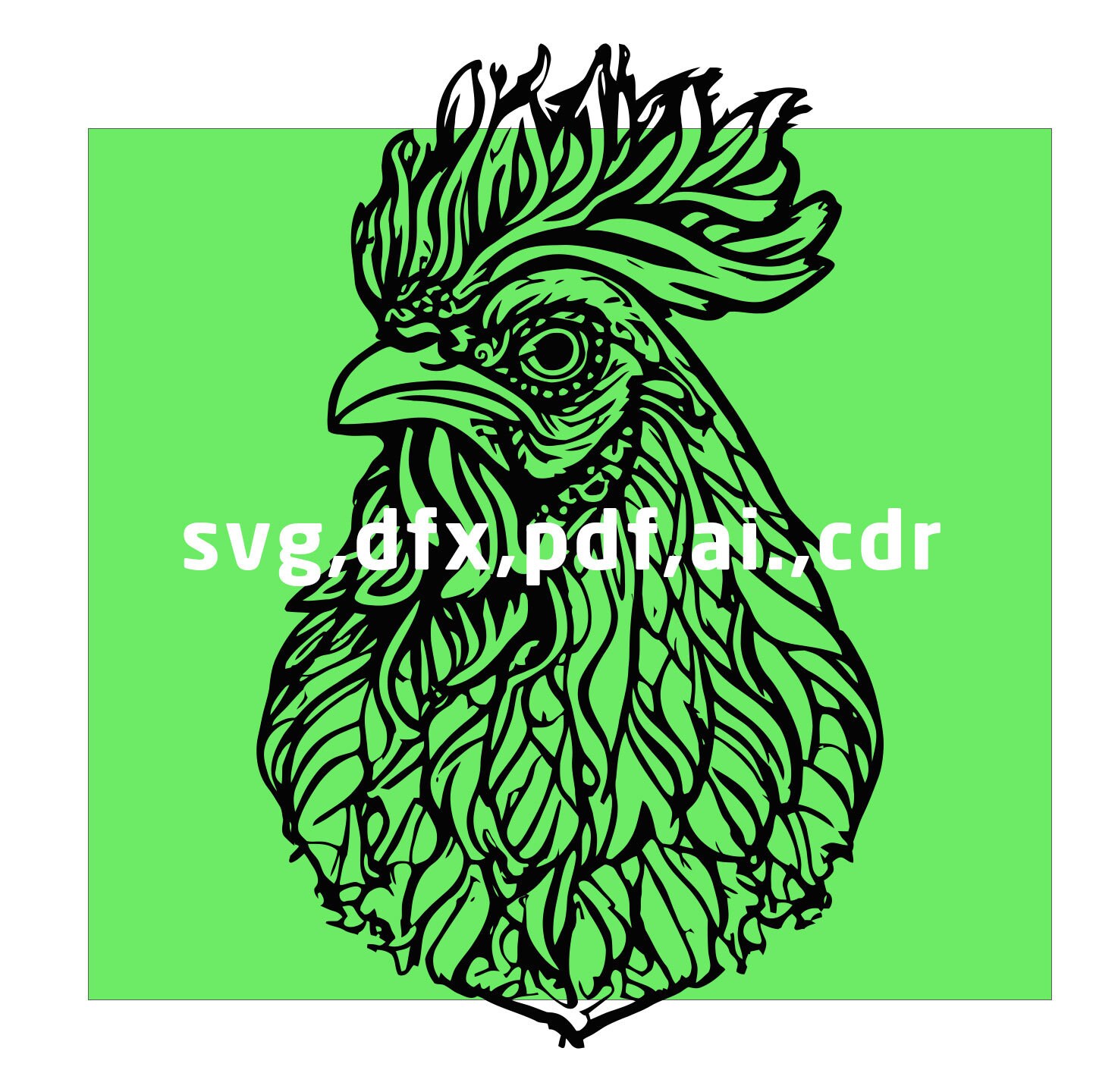 Farm Rooster Head SVG L Farm Animal Svg Farm Rooster Svg - Etsy