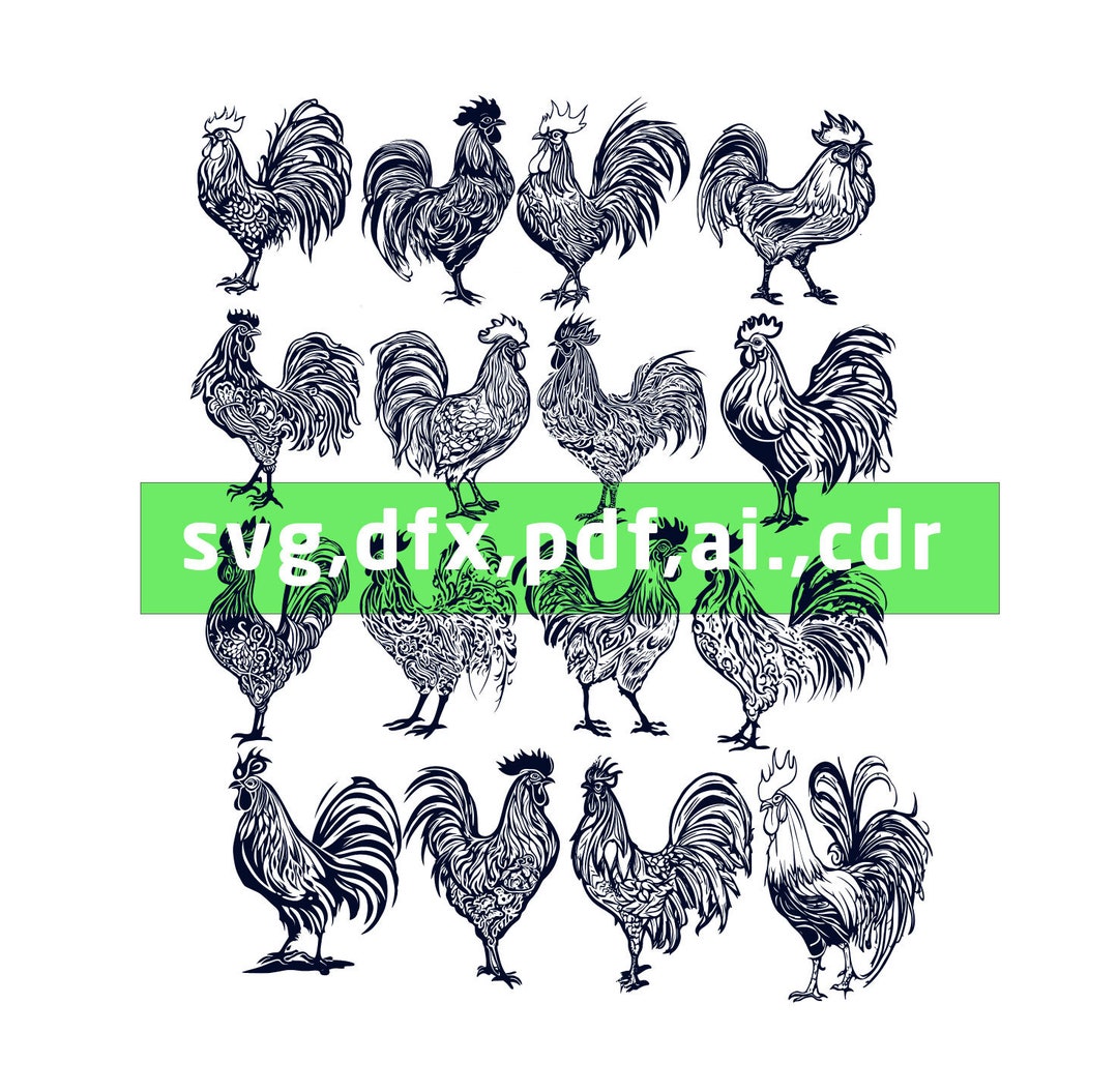 16 Roster Bundle SVG L Farm Animal Svg Roster Svg Roster Silhouette ...