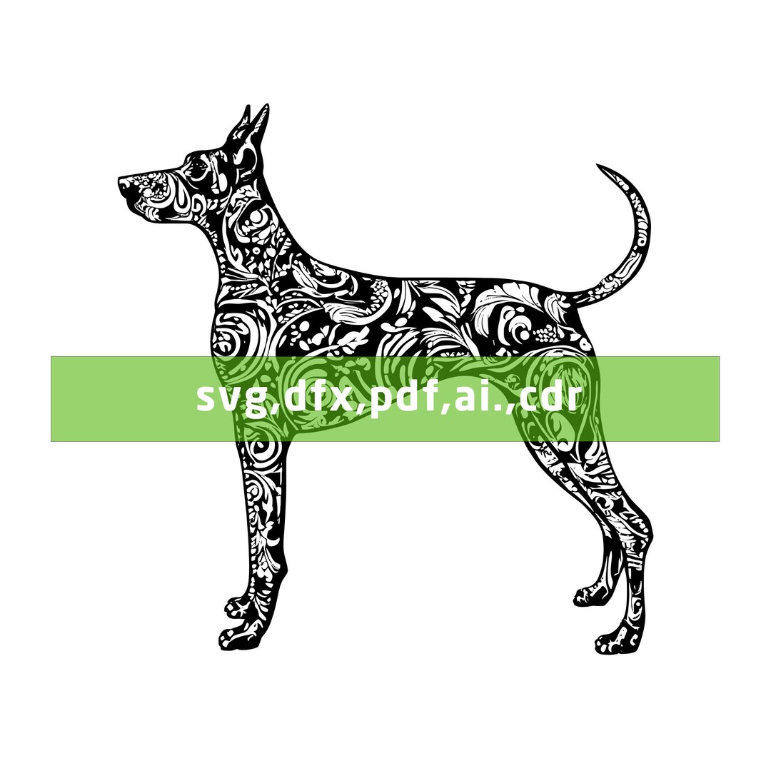 Pattern Doberman SVG L Farm Animal Svg Doberman Svg Doberman Silhouette ...