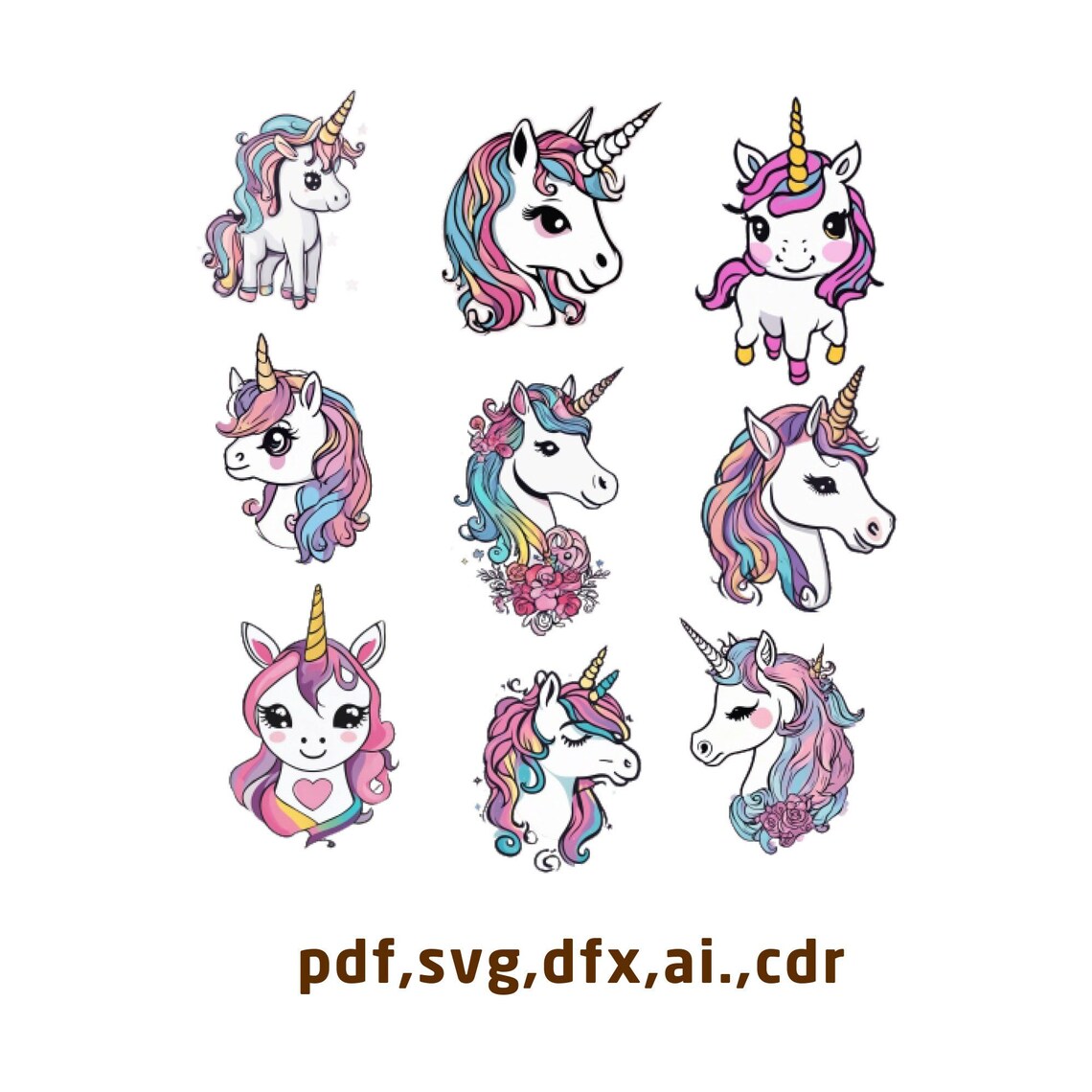 Unicorns SVG Bundle, Magical SVG Bundle, Cute Unicorn Png Svg, Unicorn ...