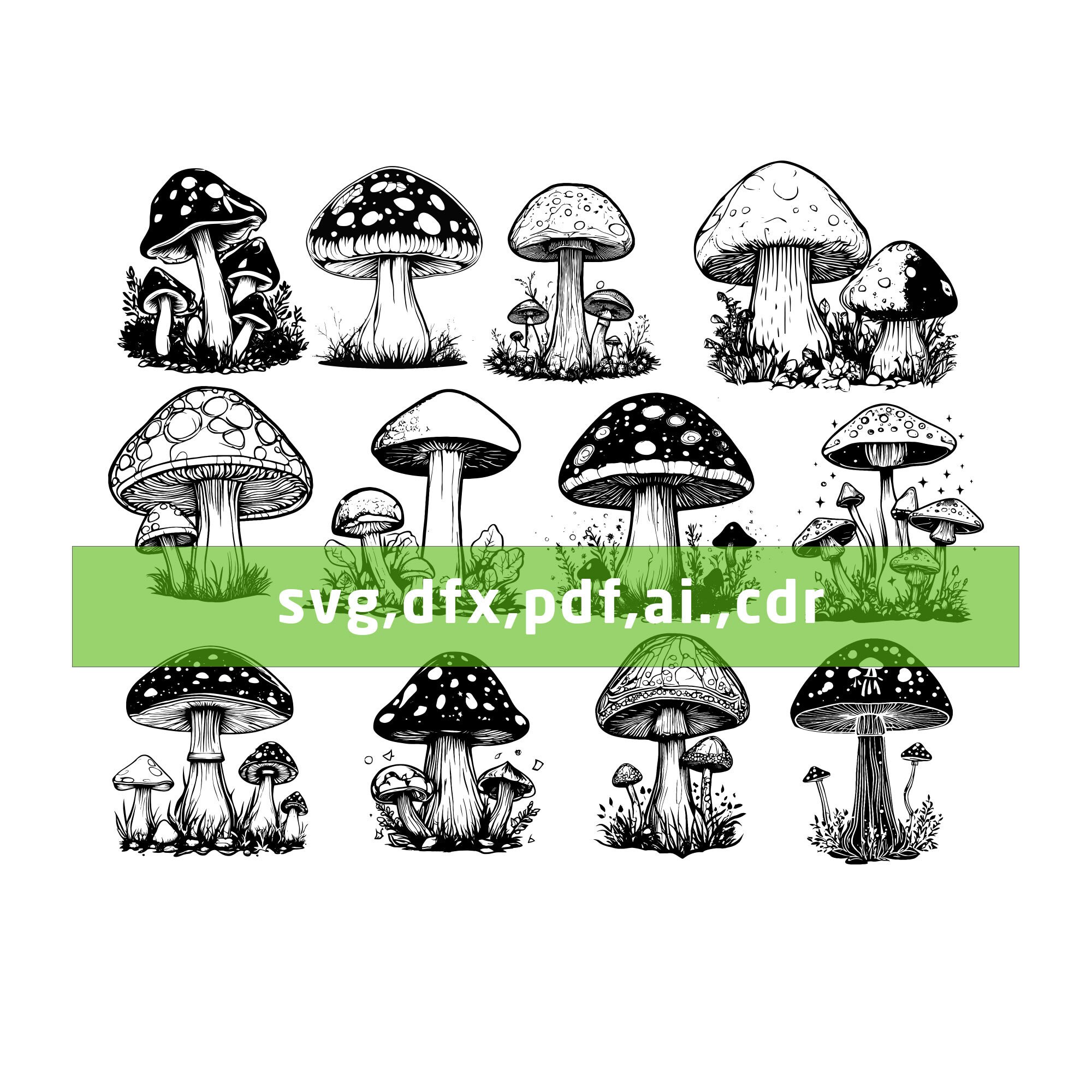 Mushroom SVG Bundle, Mushroom SVG, Fall Svg, Autumn Svg, Ghost City ...
