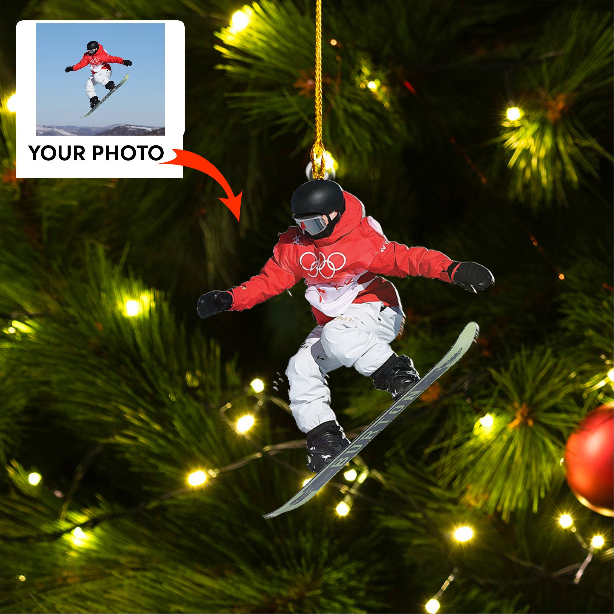 Personalized Snowboarding Family Photo Ornament Gift for - Etsy
