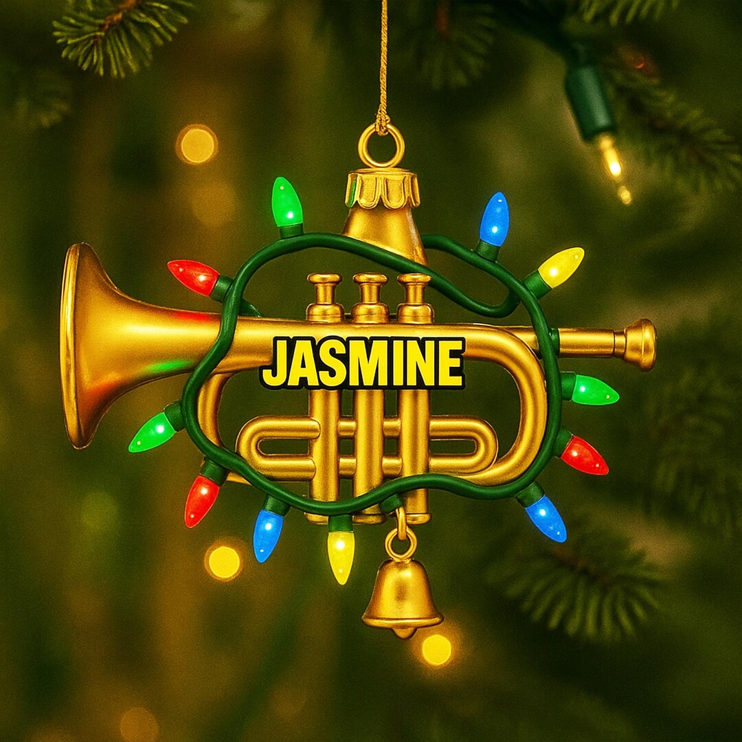 Personalized Trumpet Christmas Ornament 2025, Musical Brass Instrument ...