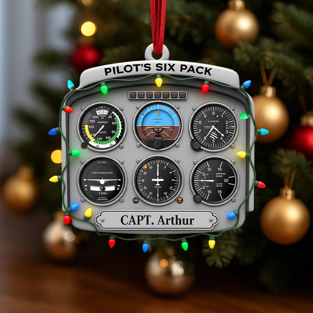 Personalized Pilot's Six Pack Flight Instruments Pilot Gift, Aviation ...